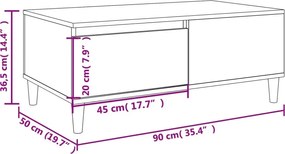 vidaXL Konferenční stolek 90x50x36,5 cm kompozitní dřevo [821115] Barva: Betonová šedá