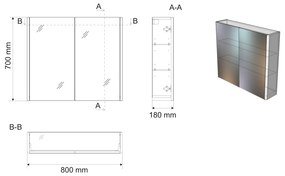 Aqualine Deneb galerka 80 x 70 x 18 cm bílá mat DN080