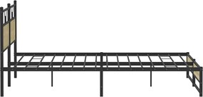 Kovový rám postele bez matrace dub sonoma 193 x 203 cm 3325122