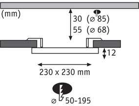 Paulmann 93060 - LED/16W IP44 Stm koup podhledové svítidlo AREO 230V