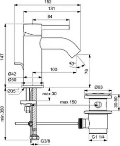 Ideal Standard CeraLine - Umyvadlová baterie s výpustí | chrom