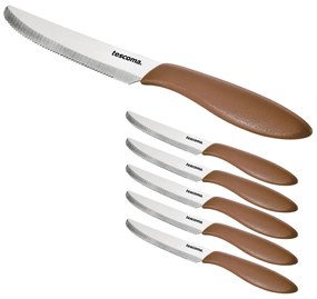 Nůž jídelní PRESTO 12 cm, 6 ks, hnědá