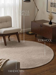 ELLE Decoration, Kusový koberec Lyon Beans 106315 Natural Beige kruh z kolekce Elle, 200x200 (průměr) kruh, béžová, ložnice