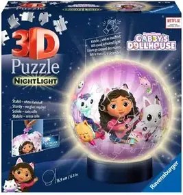 Ravensburger 3D Puzzle-Ball Gabby’s Dollhouse (Noční edice) / 72 dílků