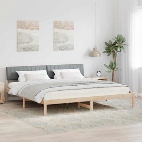Rám postele s čelo Hnědá a světlá šedá 200 x 200 cm 3394348