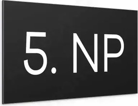 ACCEPT Označení podlaží "5. NP" - stříbrná tabulka - černý popis