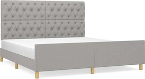 Rám postele bez matrace světle šedý 160 x 200 cm textil 3125308