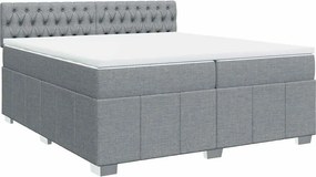 Box spring postel s matrací světle šedá 200 x 200 cm textil 3287182