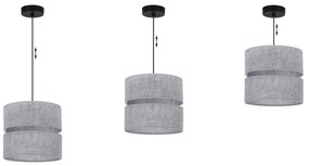 Závěsné svítidlo Jen, 1x šedé textilní stínítko, (fi 20 cm), b