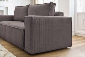 Taupe manšestrová rozkládací pohovka 245 cm Nihad – Bobochic Paris