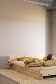 Dvoulůžková postel z borovicového dřeva s roštem 140x200 cm ve světle přírodní barvě Latch – Karup