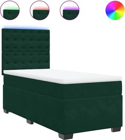 Box spring postel s matrací tmavě zelená 100x200 cm samet 3293149