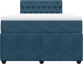 Box spring postel s matrací modrá 120 x 200 cm samet 3287720