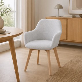 Designové křeslo, světlešedá/ buk, CLORIN NEW