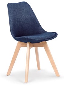 Jídelní židle K303, 48x83x54, tmavě modrá/buk