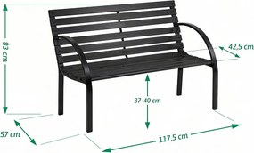 JU Dřevěná zahradní lavička, 122 x 60 x 80 cm