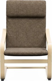 relaxační křeslo, s pohupem, dřevo/kov/látka, 98x65x69 cm, dřevo přírodní/hnědá, Dekorino KR20260136