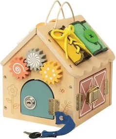 2Kids Toys Activity board Domeček přírodní malý / Motorická hračka / o