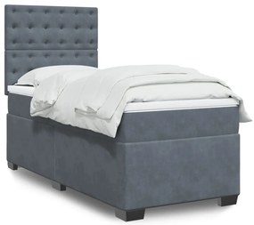 Box spring postel s matrací tmavě šedá 80 x 200 cm samet 3290775