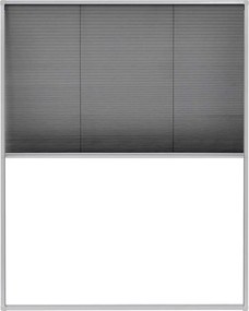 Plisovaná okenní síť proti hmyzu, hliník, 80x100 cm 142611