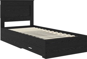 Rám postele se zásuvkou Černý dub 90 x 200 cm Kompozitní dřevo 3410367