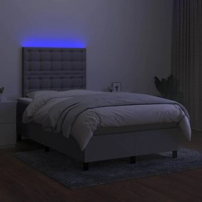 Box spring postel s matrací a LED světle šedá 120x190 cm textil 3270225