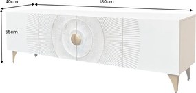 Designový TV stolek Venetia 180 cm bílé mango
