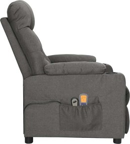 Elektrické masážní křeslo tmavě šedé textil 3098828