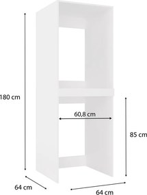 Skříňka na pračku a sušičku POLA TWIN bílá