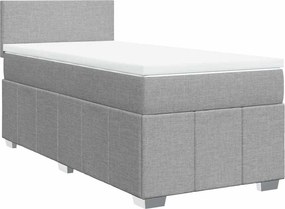 Box spring postel s matrací světle šedá 80 x 200 cm textil 3286888