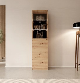 ADRK Furniture Vitrína Evi II s LED osvětlením ADRK-SHC-EVI-50-ART-L