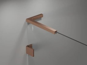 Mexen Lunar L sprchová stěna levá 60 x 200 cm, 8mm čiré sklo, měděná matná, 830L-060-000-65-00-L