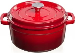Grand feu Hrnec s víkem litina/smalt 3,5l tmavě červený