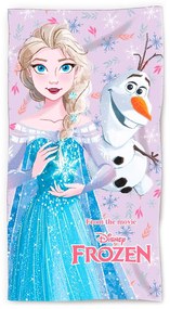 jay Franco Osuška FROZEN ELSA A OLAF (LEDOVÉ KRÁLOVSTVÍ) froté, fialová, 70x140cm