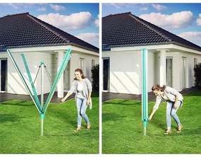 Venkovní sušák na prádlo ve stříbrné barvě 60 m Linomatic 600 Deluxe Cover – LEIFHEIT