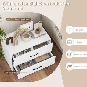 Costway Komoda se 2 zásuvkami, stohovatelná zásuvková skříň, dřevěný