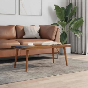 Konferenční stolek, teak a pryskyřice, 100x50x40 cm 245067