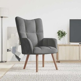 Relaxační křeslo tmavě šedé samet 328052