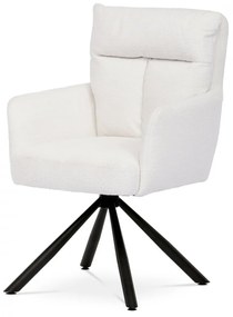 Jídelní otočná židle Autronic HC-541 — bílá bouclé