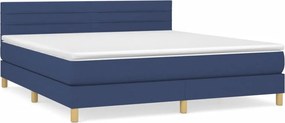 Box spring postel s matrací modrá 160x200 cm textil 3140711