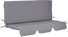 Outsunny Sada 2-ks Polštářů na Houpací Křeslo 130x45x5 cm Polstrovaný Polštář na Sedák a Opěradlo pro Zahradní Terasu Balkon Venku Šedý | Aosom