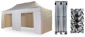 Nůžkový párty stan 3x6 m /6 noh TENTino BIG HEXAGON EXTREME Barva opláštění: 2A - KRÉMOVÁ