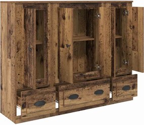 Vysoký bufet 3 ks Staré dřevo 132 x 35,5 x 103,5 cm 3402671