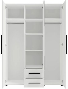 MAXIONE c | šatní skříň SZ3D2SZ MX-12 se zrcadlem | 150 cm | černá mat