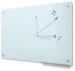Popisovatelná skleněná tabule, mléčná, 90 x 60 cm, bílá