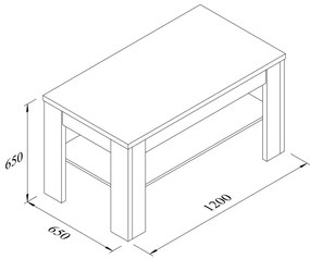 Konferenční stolek Lucy, dub artisan
