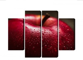 Vícedílný obraz Červené Jablko V Makro Měřítku Nedostatek Nedostatek Plátno Canvas 120x90