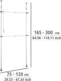 Závěsný teleskopický kovový stojan na oděvy Herkules Basic, 75 -120x11x165-300 cm, WENKO