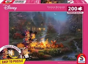 SCHMIDT Puzzle Mickey a Minnie: Romantika u ohně / 200 dílků / 43,2 ×