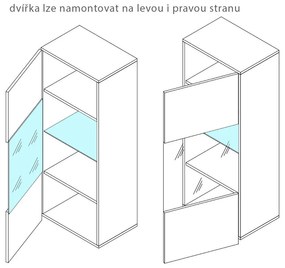 CALABRINI b | závěsná vitrína | 45 cm | bílá lesk